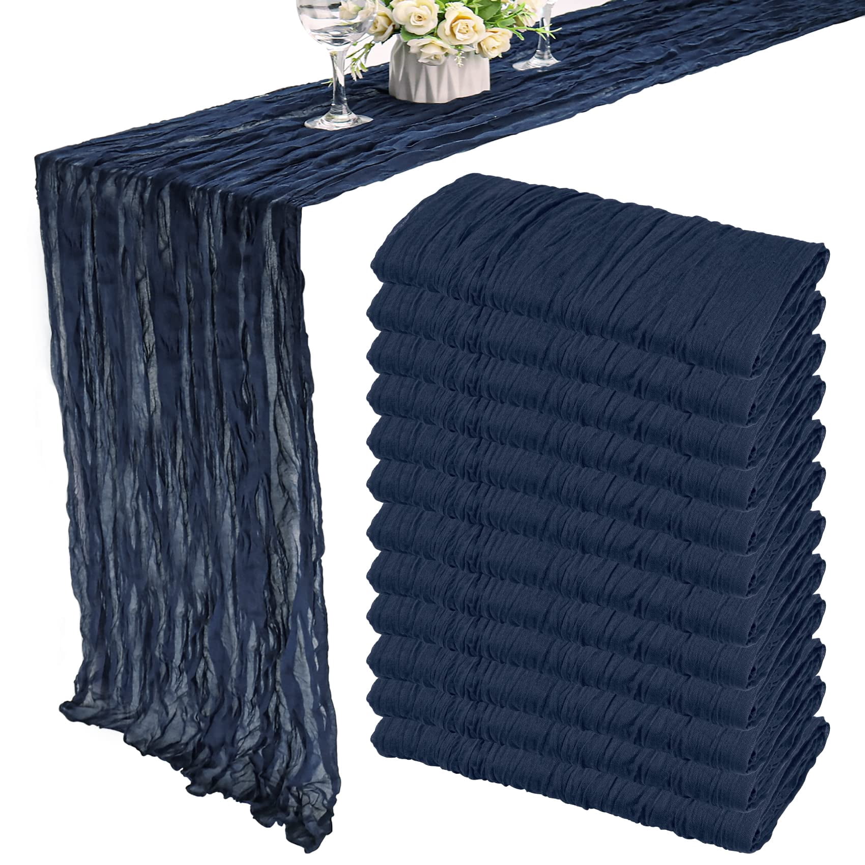 Cheesecloth Table Runner 35" x 120" Navy Blue Boho Party Decor ...