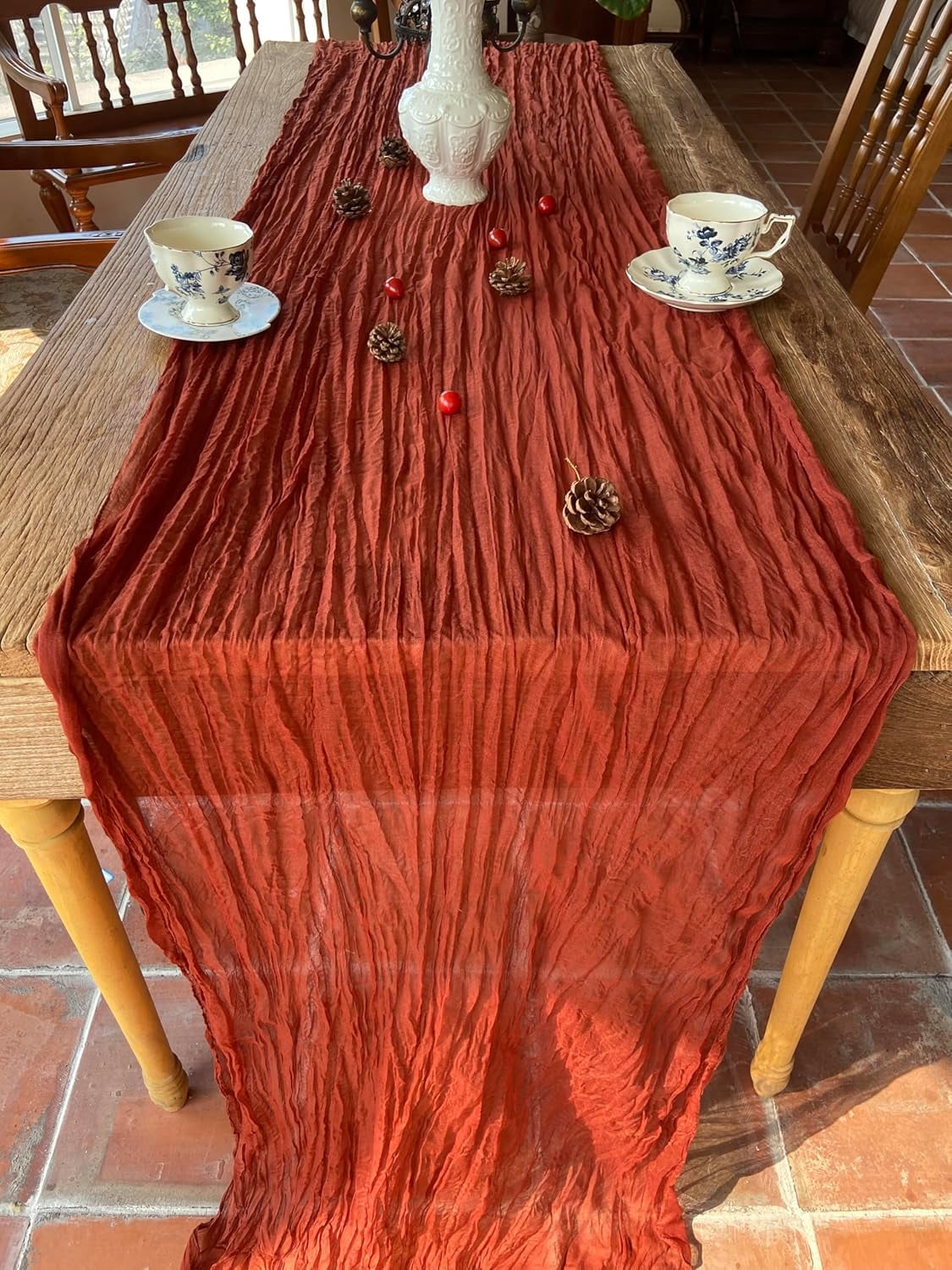 Cheesecloth Table Runner 35x120 Inch Boho Gauze Rustic Cheese Cloth ...