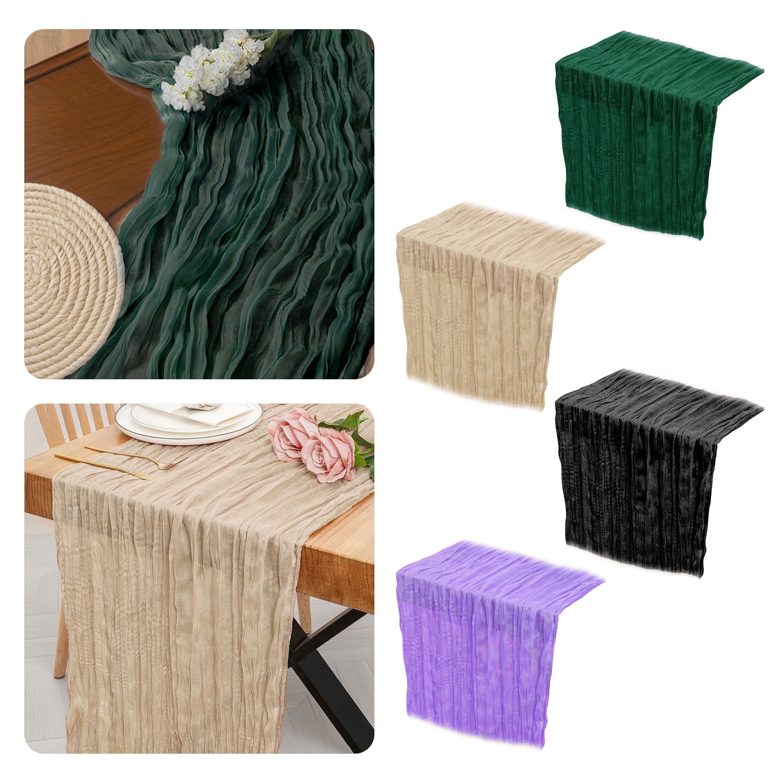 Cheesecloth Table Runner, 35x71 Inch Boho Gauze Table Runner, Cheese ...