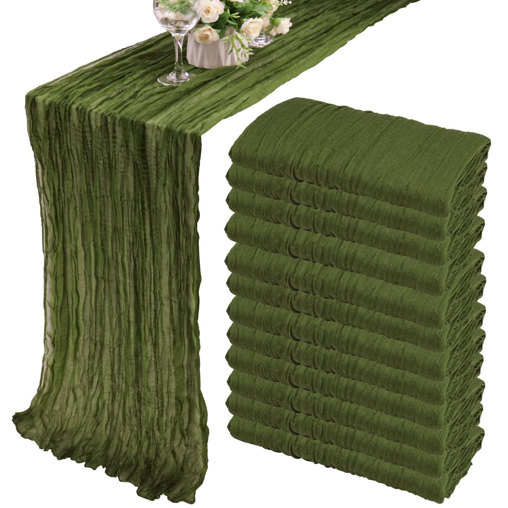 Cheesecloth Table Runner Grass Green 35" x 120" Party and Wedding Decor ...