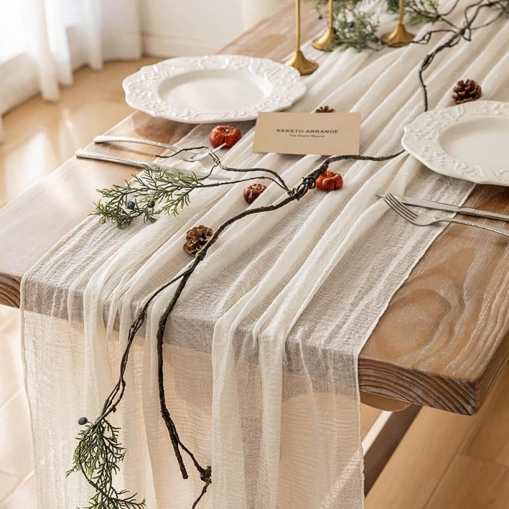 Cheesecloth Table Runner Ivory Cream White Gauze Rustic Cheese Cloth ...