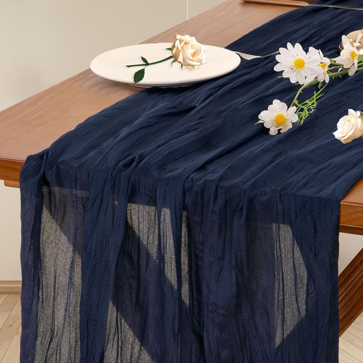 Cheesecloth Table Runner Mothers Day Boho Rustic Gauze Dusty Pink ...