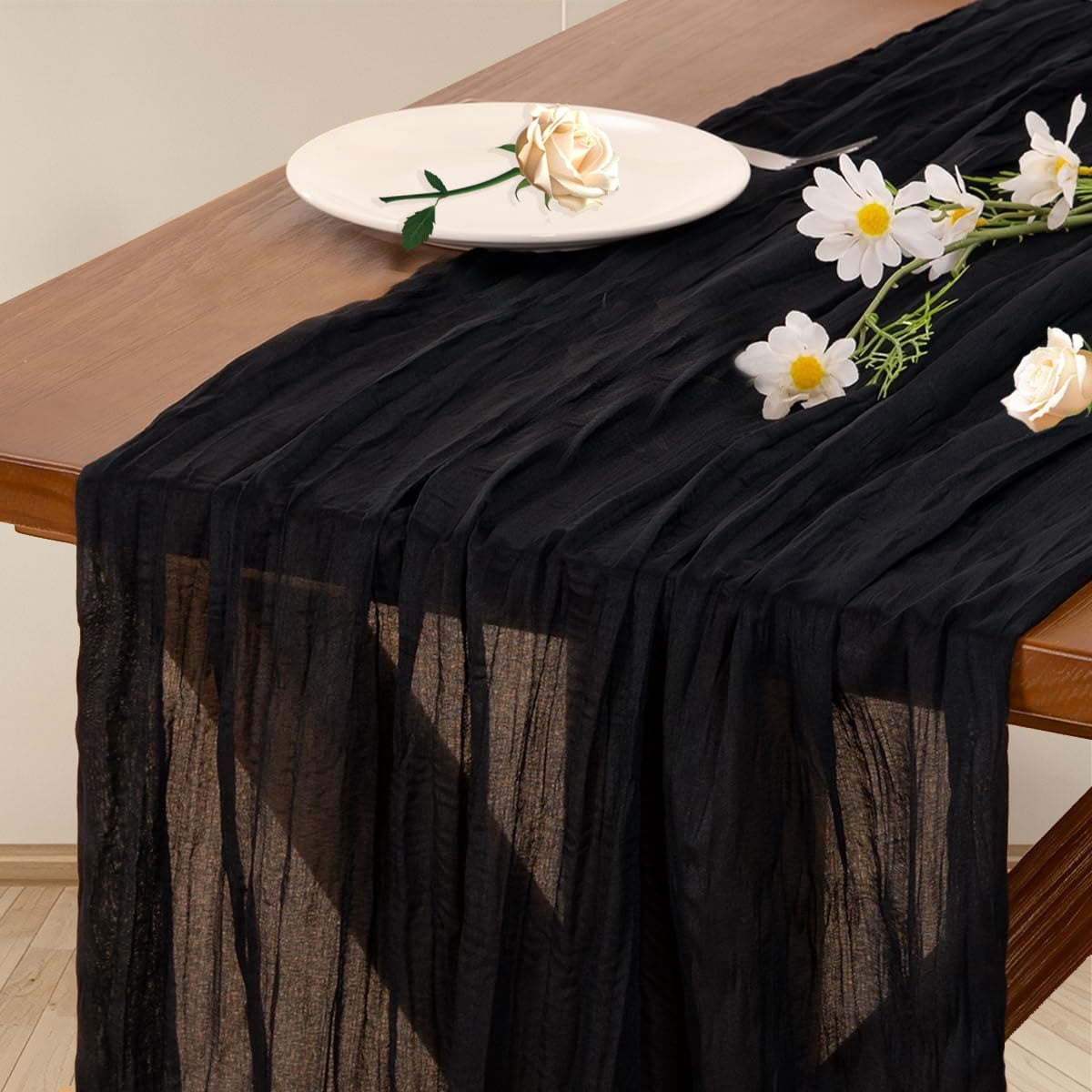 Cheesecloth Table Runner Mothers Day Boho Rustic Gauze Dusty Pink ...