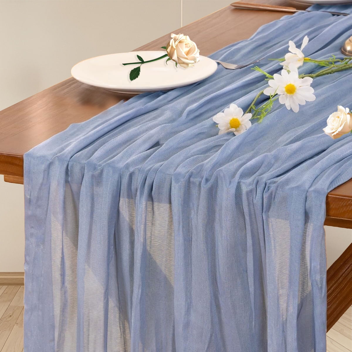 Cheesecloth Table Runner Mothers Day Boho Rustic Gauze Dusty Pink ...