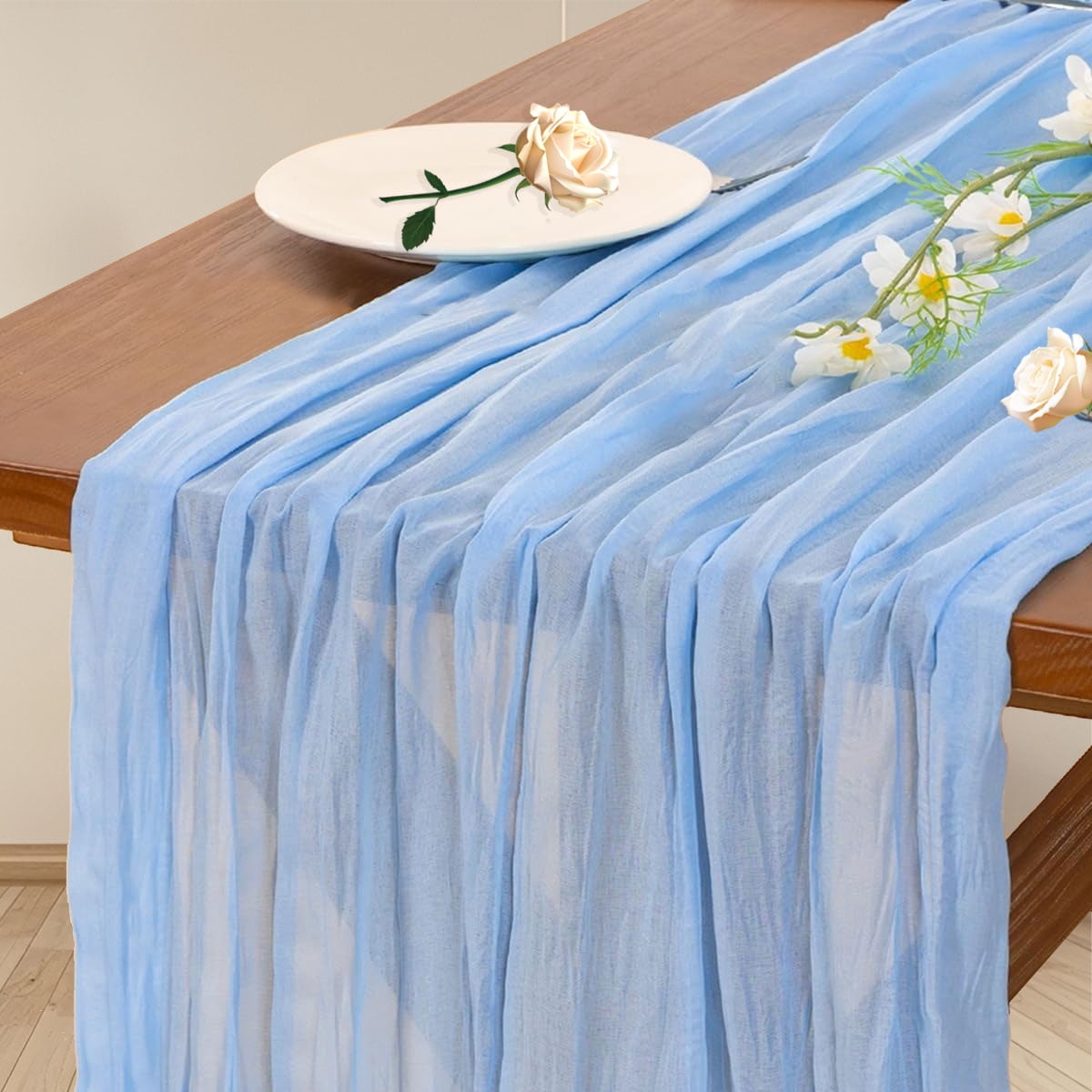 Cheesecloth Table Runner Mothers Day Boho Rustic Gauze Dusty Pink ...