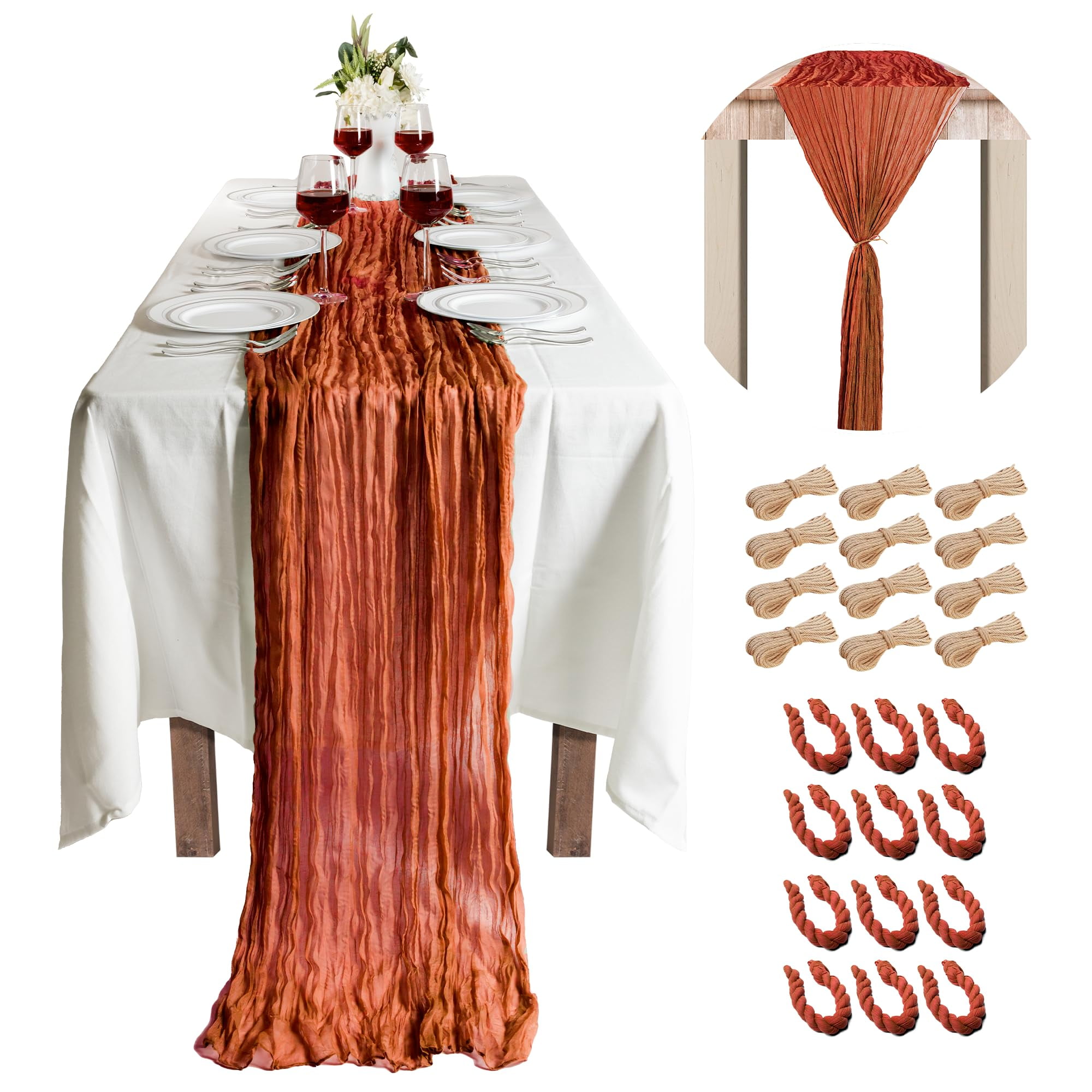 Cheesecloth Table Runners| 10ft Spring & Wedding Decor| Boho Bridal ...