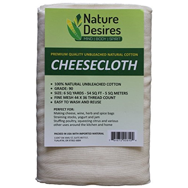 Cheesecloth:: Unbleached Grade 90 Natural Cotton Cheese Cloth - Walmart.com