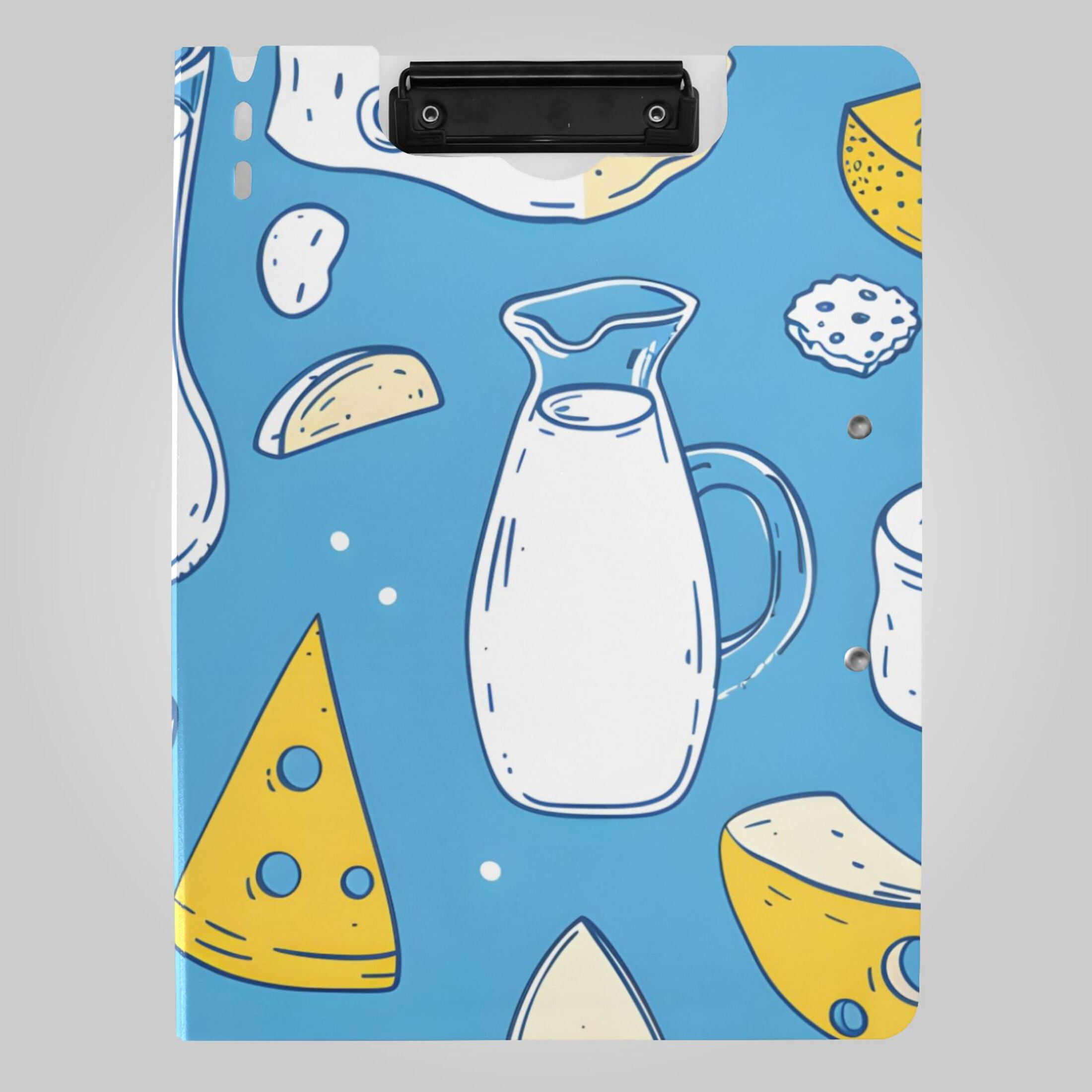 Cheeses Milk Foldable Binder Folder Clipboard with Pen Slot Double ...
