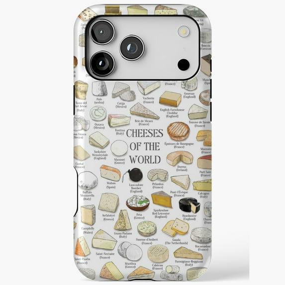 Cheeses of the World Food Pattern Art Phone Case Compatible iPhone 17 ...