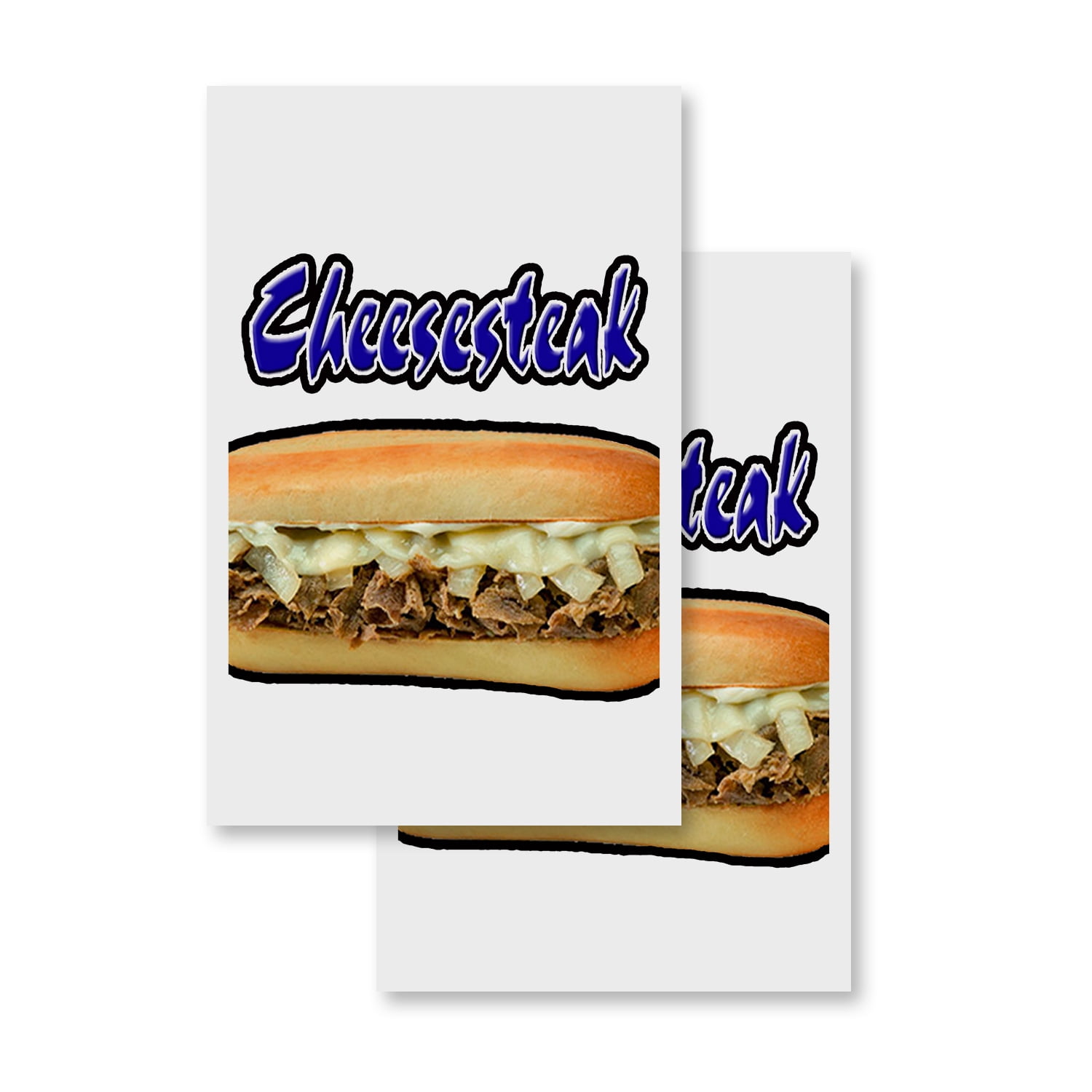 Cheesesteak (2-PACK) 24" x 36" Vinyl Decals | Sign Insert Peel & Stick ...