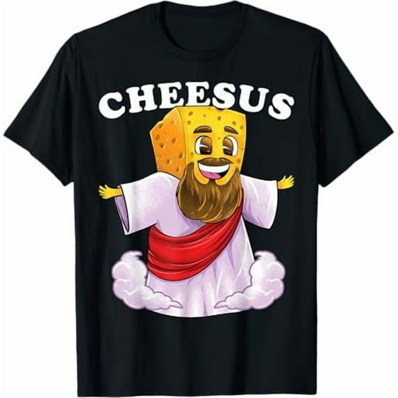 Cheesus Christ Funny Cheese Jesus Pun Holiday T-Shirt, Festive Humor ...