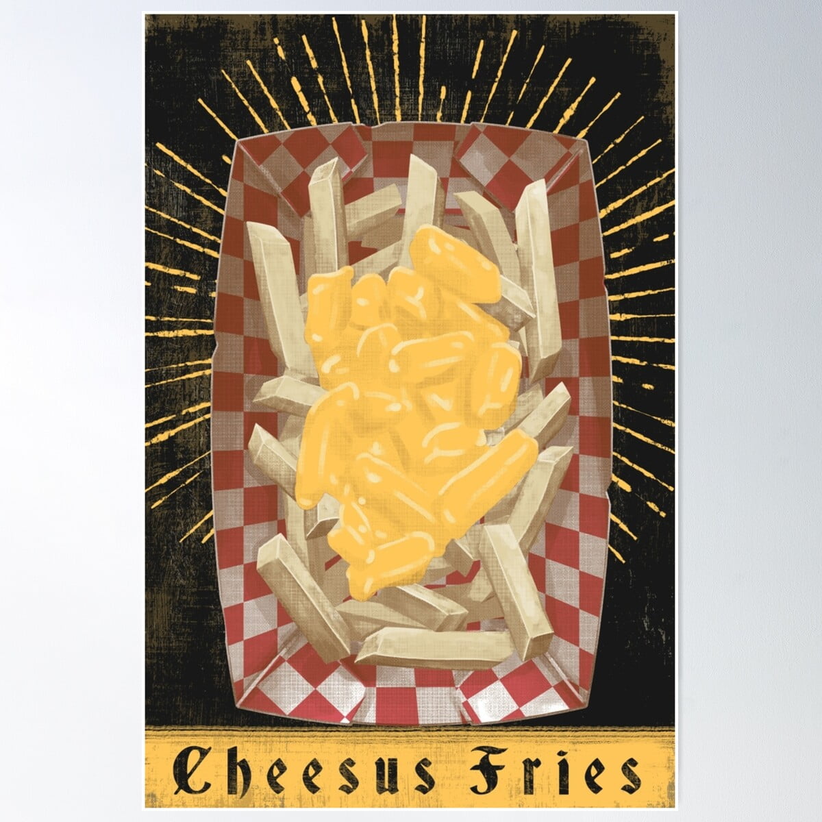 Cheesus Fries Poster Wall Art, Modern Wall Decor For Living Room ...