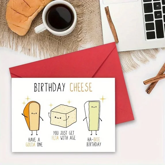 Cheesy Birthday Card – Fun Cheese Puns for Birthday Wishes – Includes ...