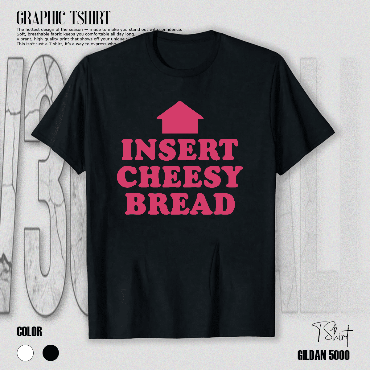 Cheesy Bread Meme Bold Font Funny Snack Humor Quote Unisex T-Shirt ...