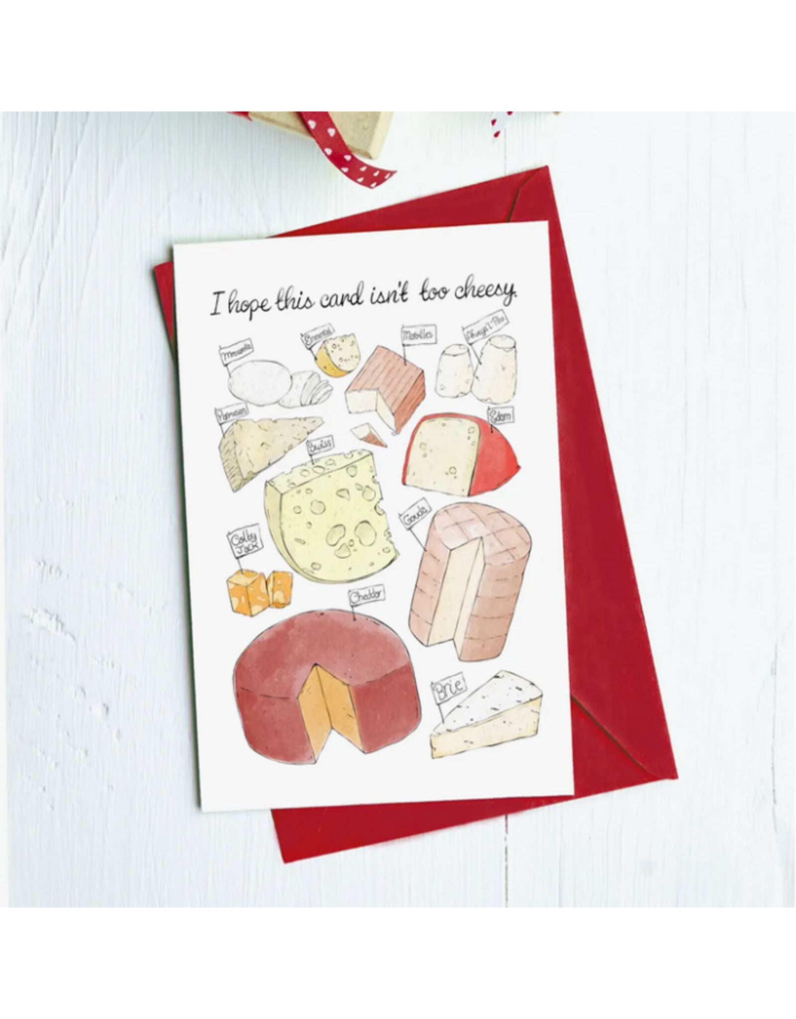 Cheesy Greeting Card – "I Hope This Card Isn't Too Cheesy" Design ...