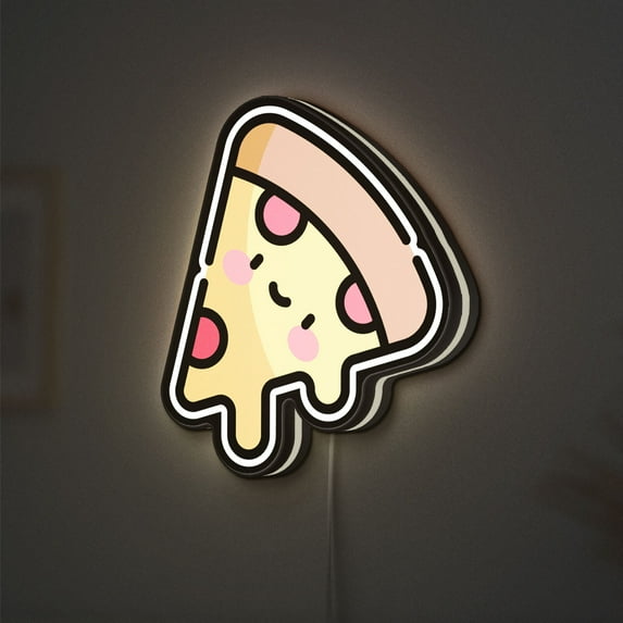 Cheesy Pizza 3D Novelty Light Box, Fast Food Lamp Decor for Kitchen ...