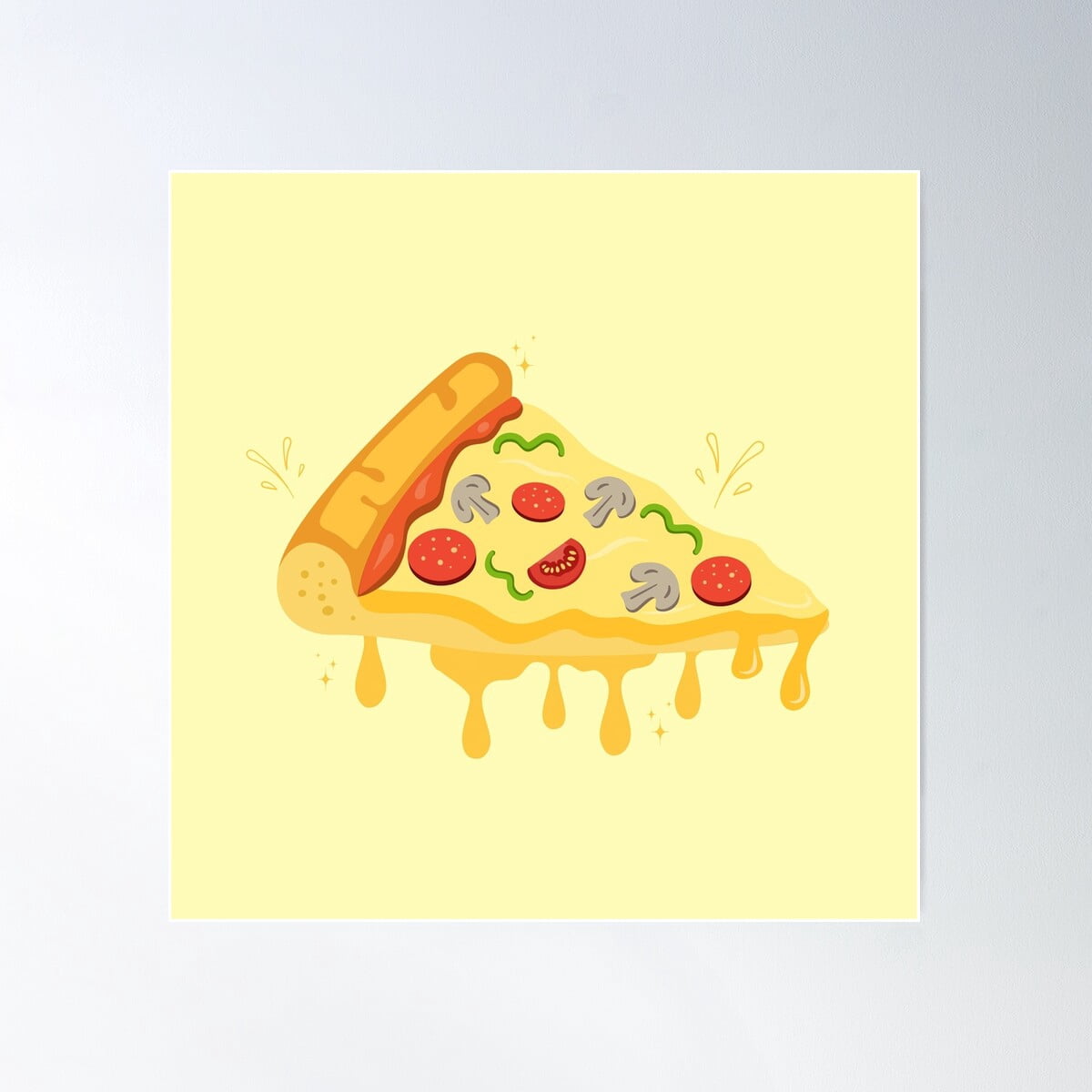 Cheesy Pizza Of Yum Poster Wall Art, Modern Wall Decor For Living Room ...