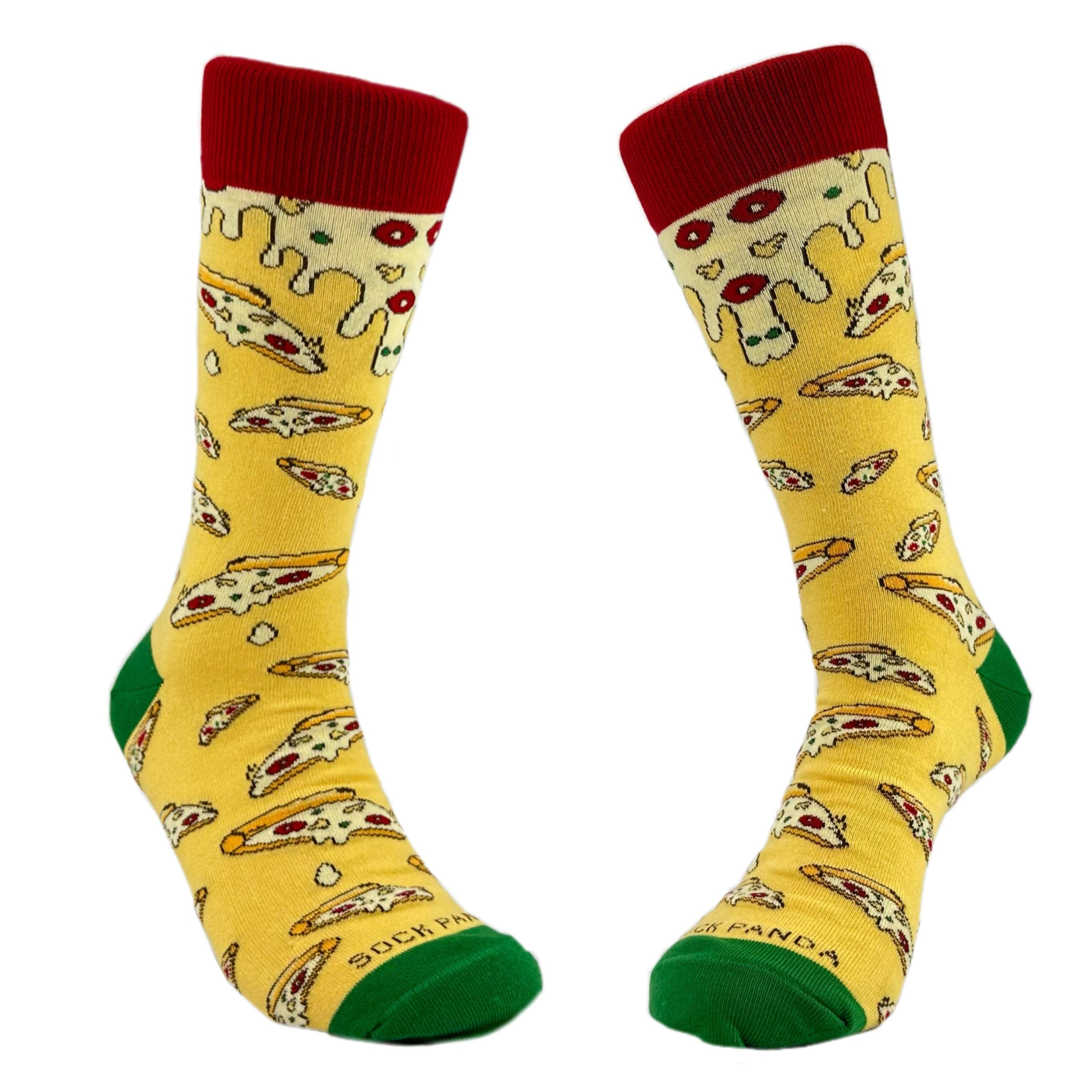Cheesy Pizza Pattern Socks from the Sock Panda (Adult Large - Men's ...