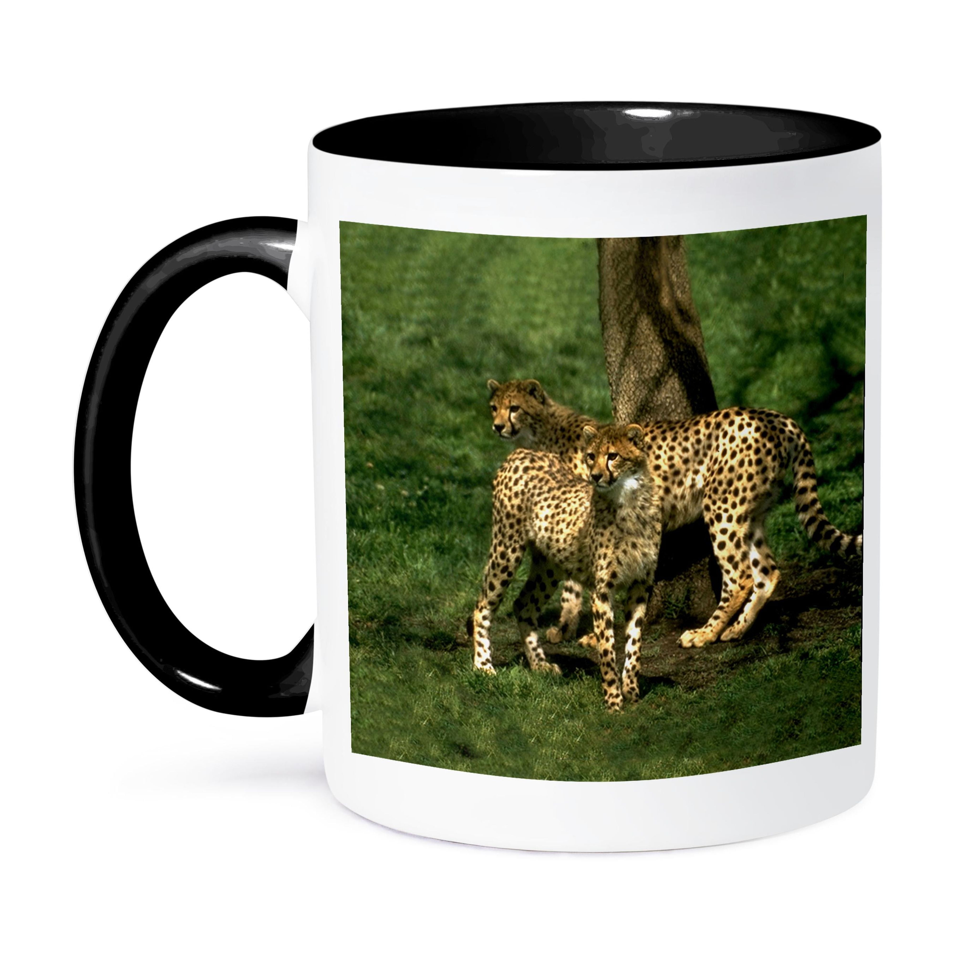 Cheetah, 15oz Two-Tone Black Mug - Walmart.com
