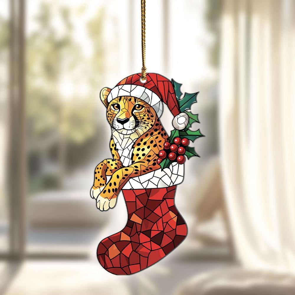 Cheetah Acrylic Suncatcher Window Hanging, Cheetah Ornaments, Cheetah ...