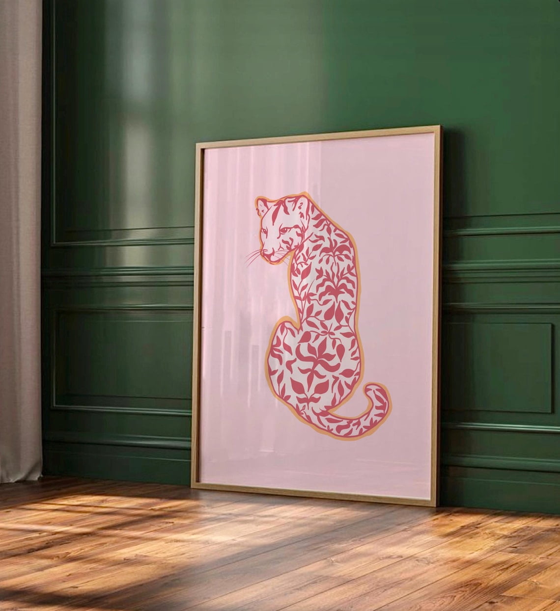 Cheetah Animal Print, Pink Preppy Wall Art, Abstract Cheetah Digital ...