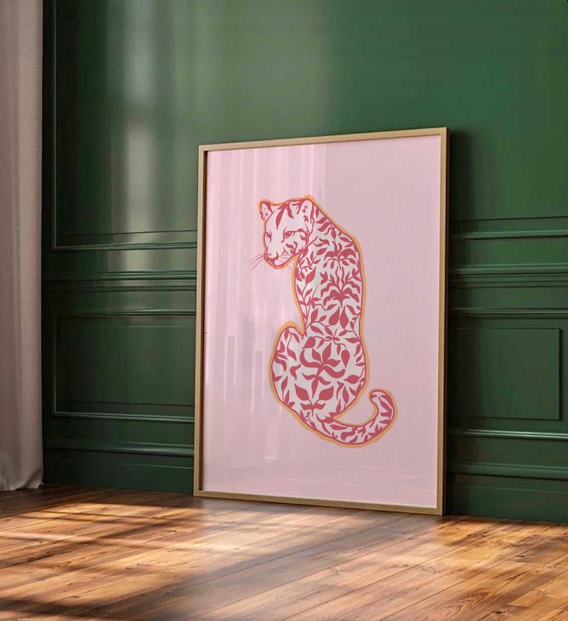 Cheetah Animal Print, Pink Preppy Wall Art, Abstract Cheetah Digital ...