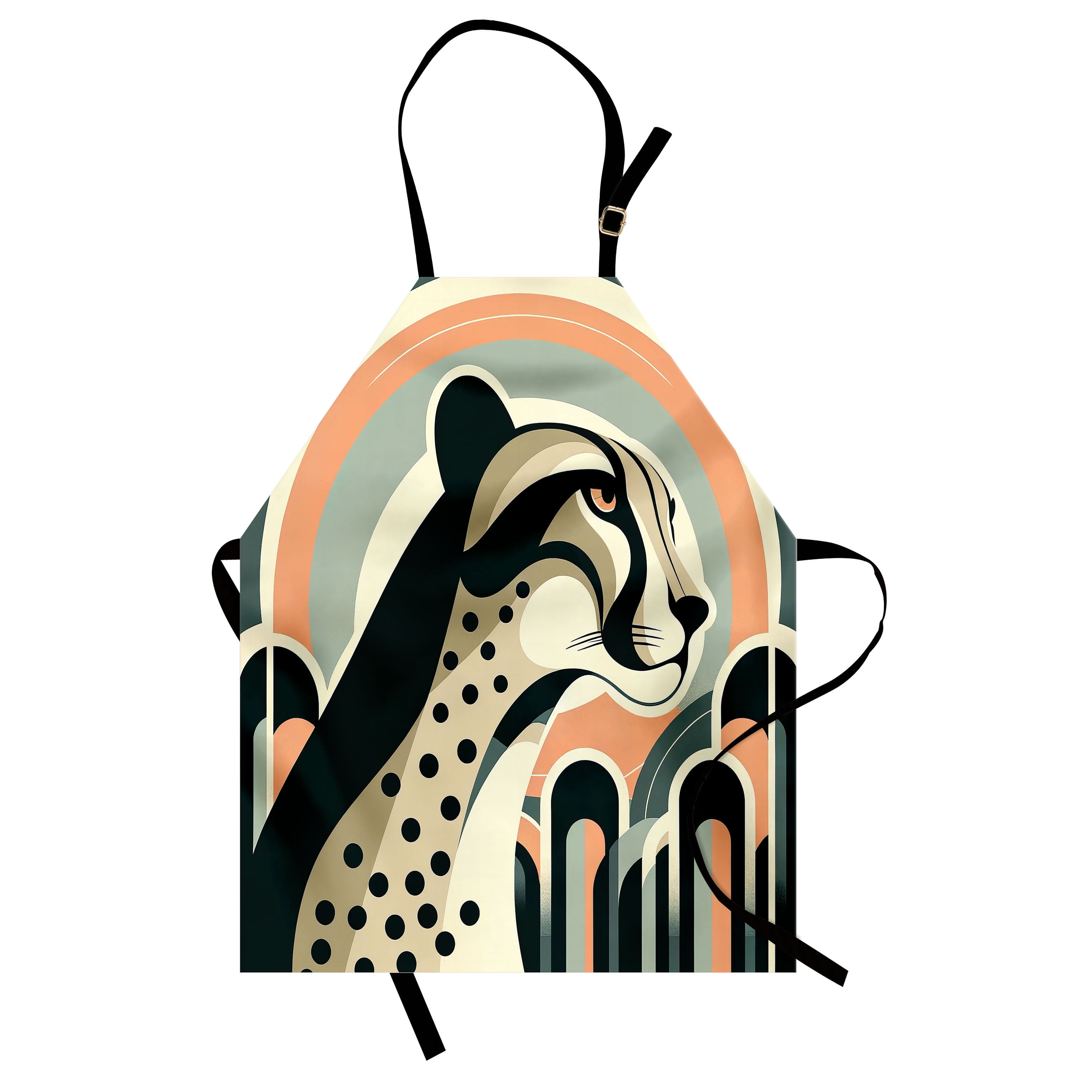 Cheetah Apron, Pastel Mid Century Modern Minimal Vertical Ovals and ...