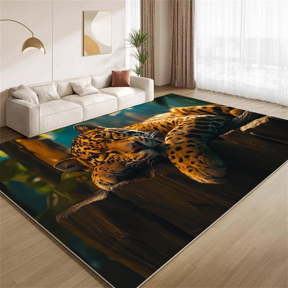 Cheetah Area Rugs, Abstract Animal Pattern Carpet, Washable Non Slip ...