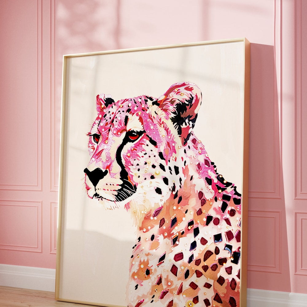 Cheetah Art Print: Glam Leo.Pard Decor UNFRAMED PAPER POSTER, Home ...