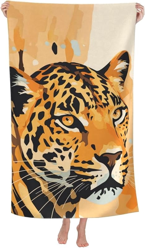 Cheetah Beach Towel Leopard Print Towel for Adults Kids Thin ...