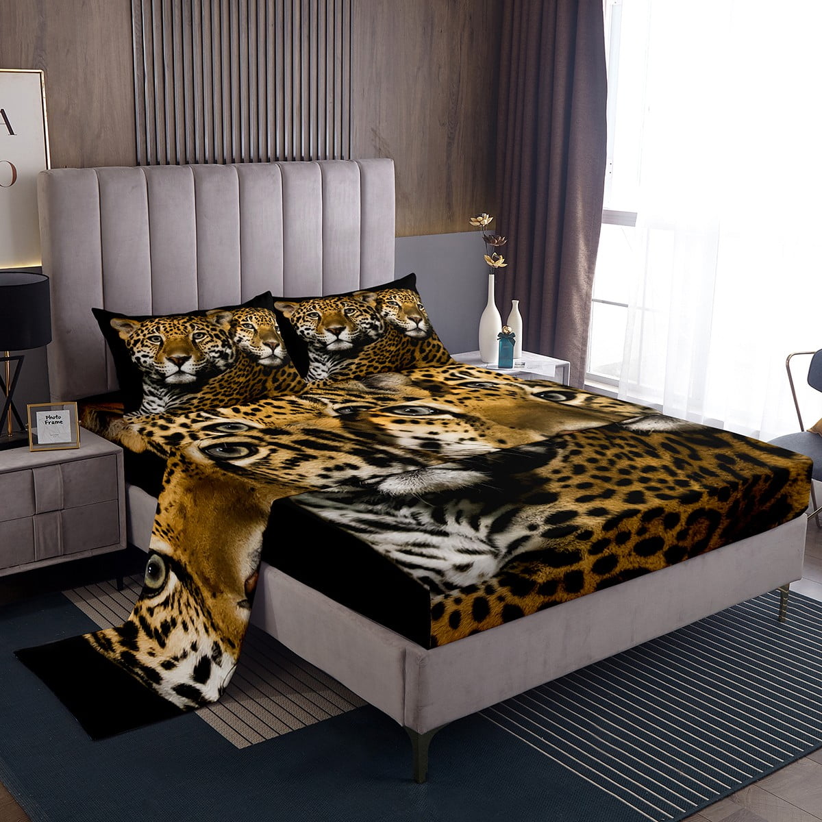 Cheetah Bed Sheets Set Leopard Print Sheet Set Sheets Full Size Wild
