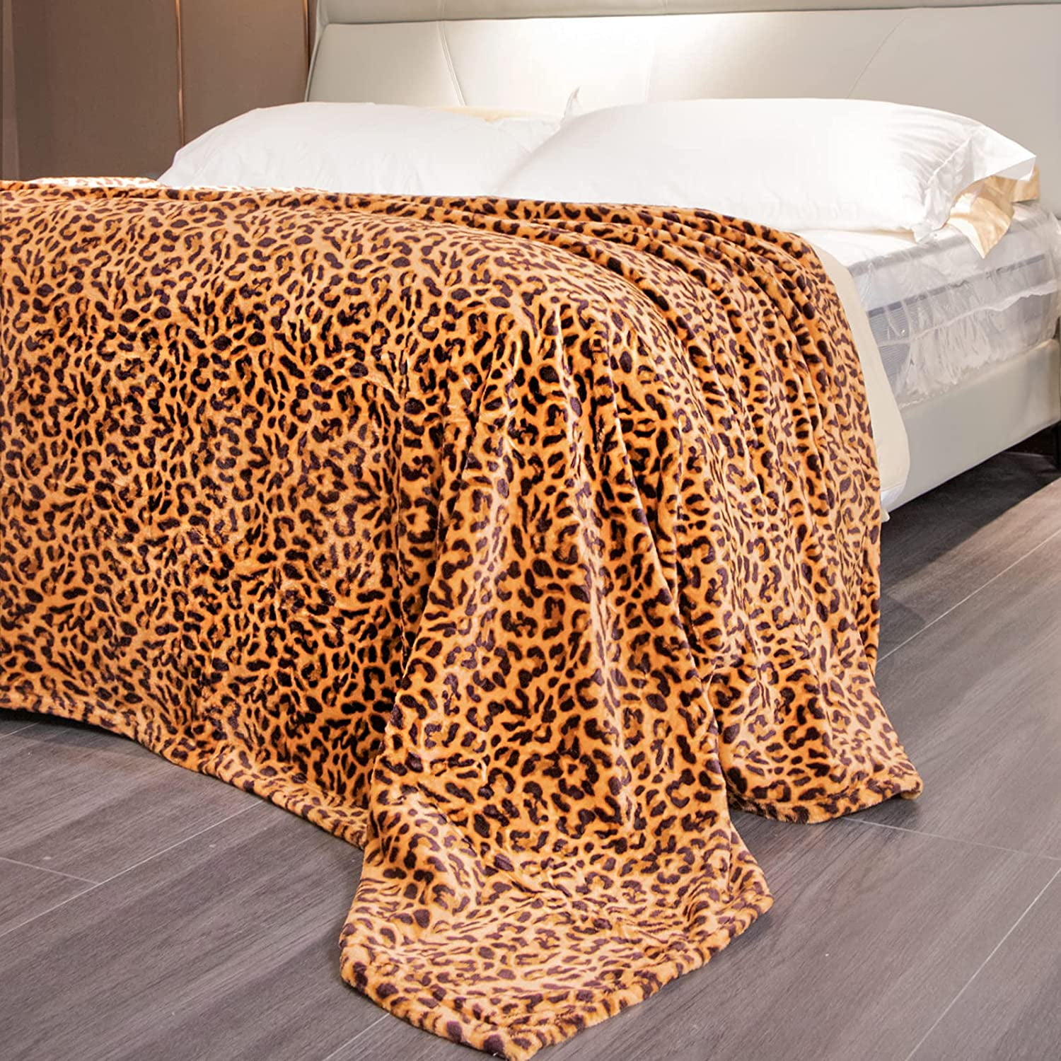 Cheetah Blanket, Fleece Leopard Print Blanket Brown Bed Leopard Throws ...