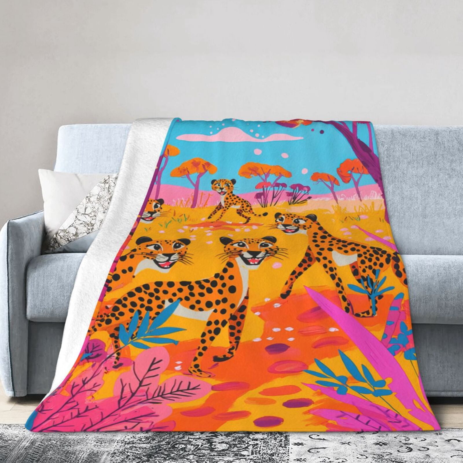 Cheetah Blanket Wild Animal Exotic Safari Tropical Jungle Aesthetic ...