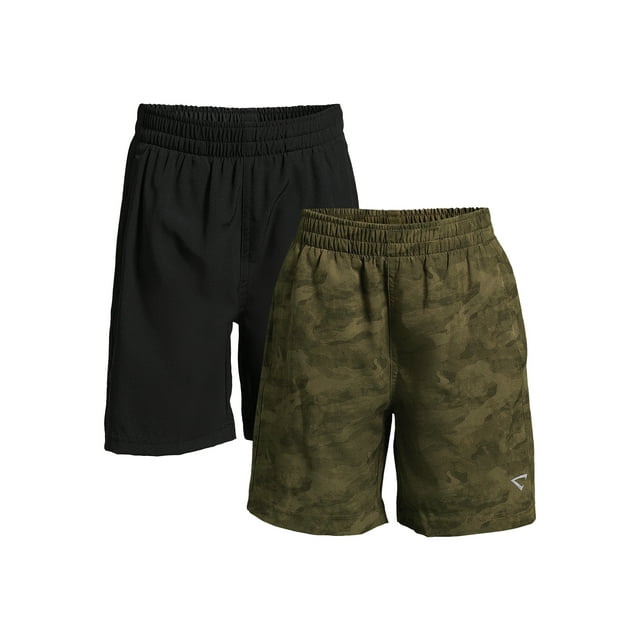 Cheetah Boys’ Woven Shorts with Compression Liners, 2-Pack, Sizes 4-18 ...