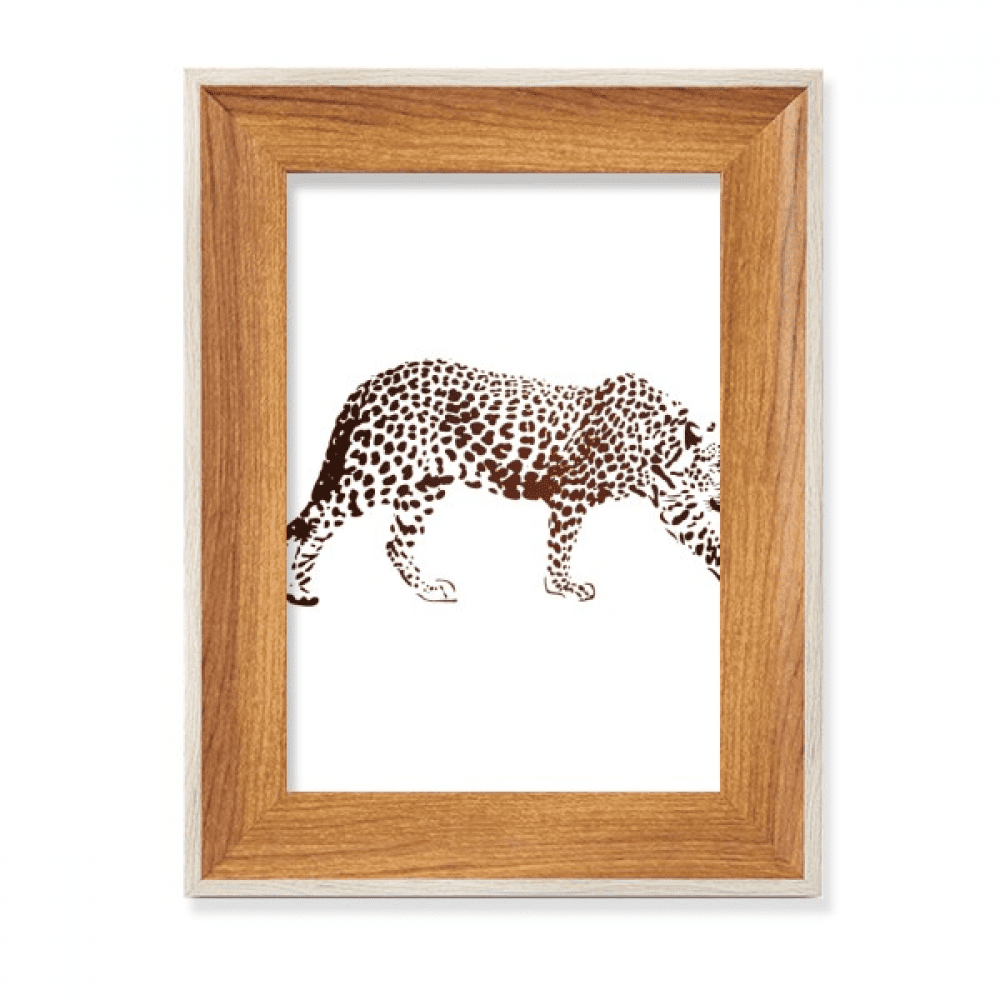 Cheetah Brown Animal Desktop Wooden Photo Frame Display Picture Art ...