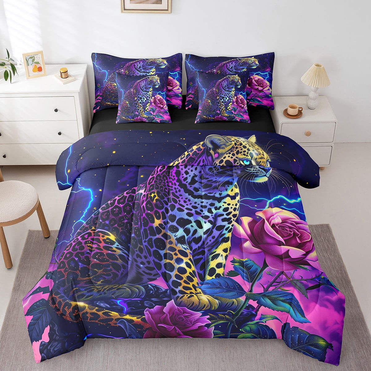 Cheetah Comforter Set 7 Piece Bed in a Bag Twin,Western Bedding Sets ...