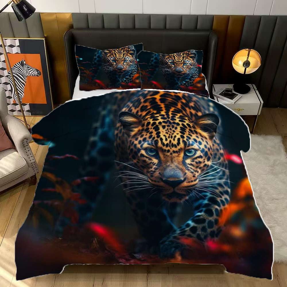 Cheetah Comforter Set Full Size Bedding Set For Travl Bedroom Decor ...