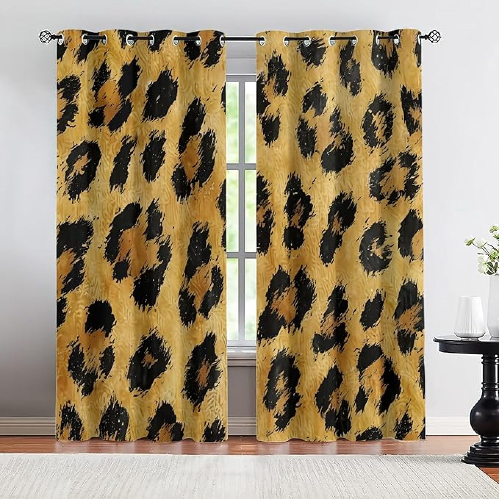 Cheetah Curtains, Leopard Print Window Drapes, Animal Leopard Print ...