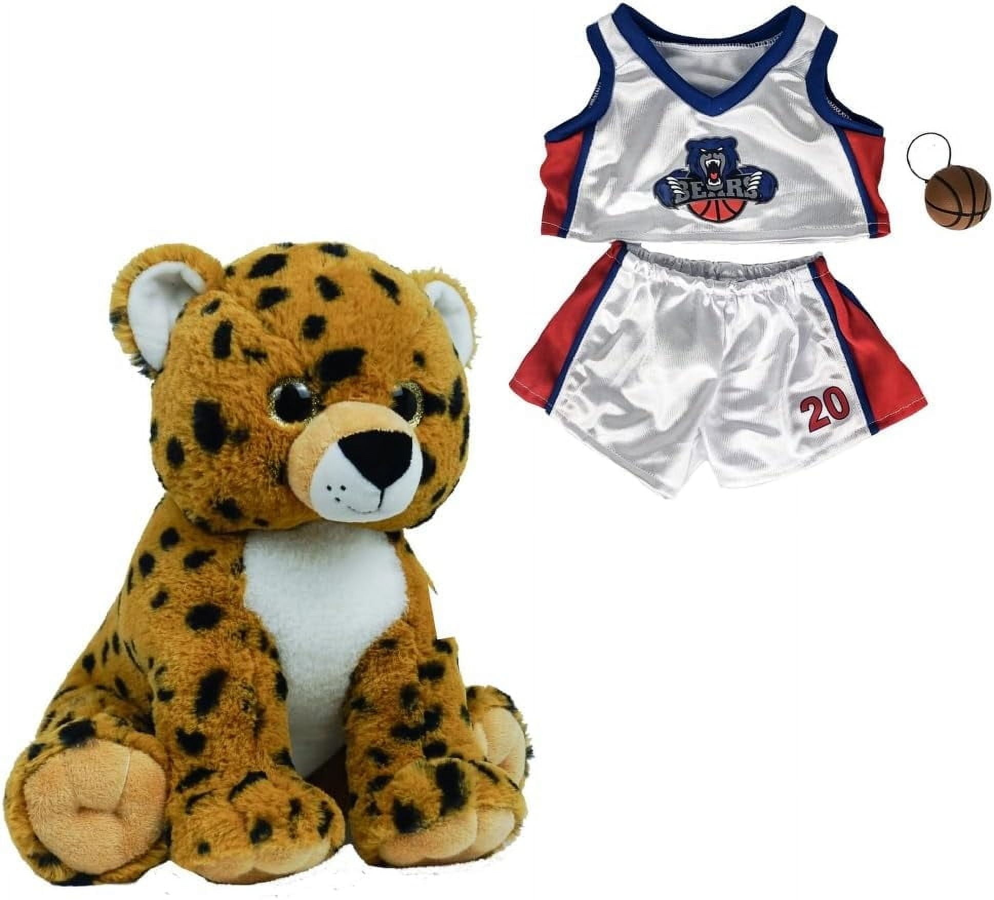 Cheetah (Eco) 16-Inch Plush with Basketball Outfit Cute Furry Stuffed ...