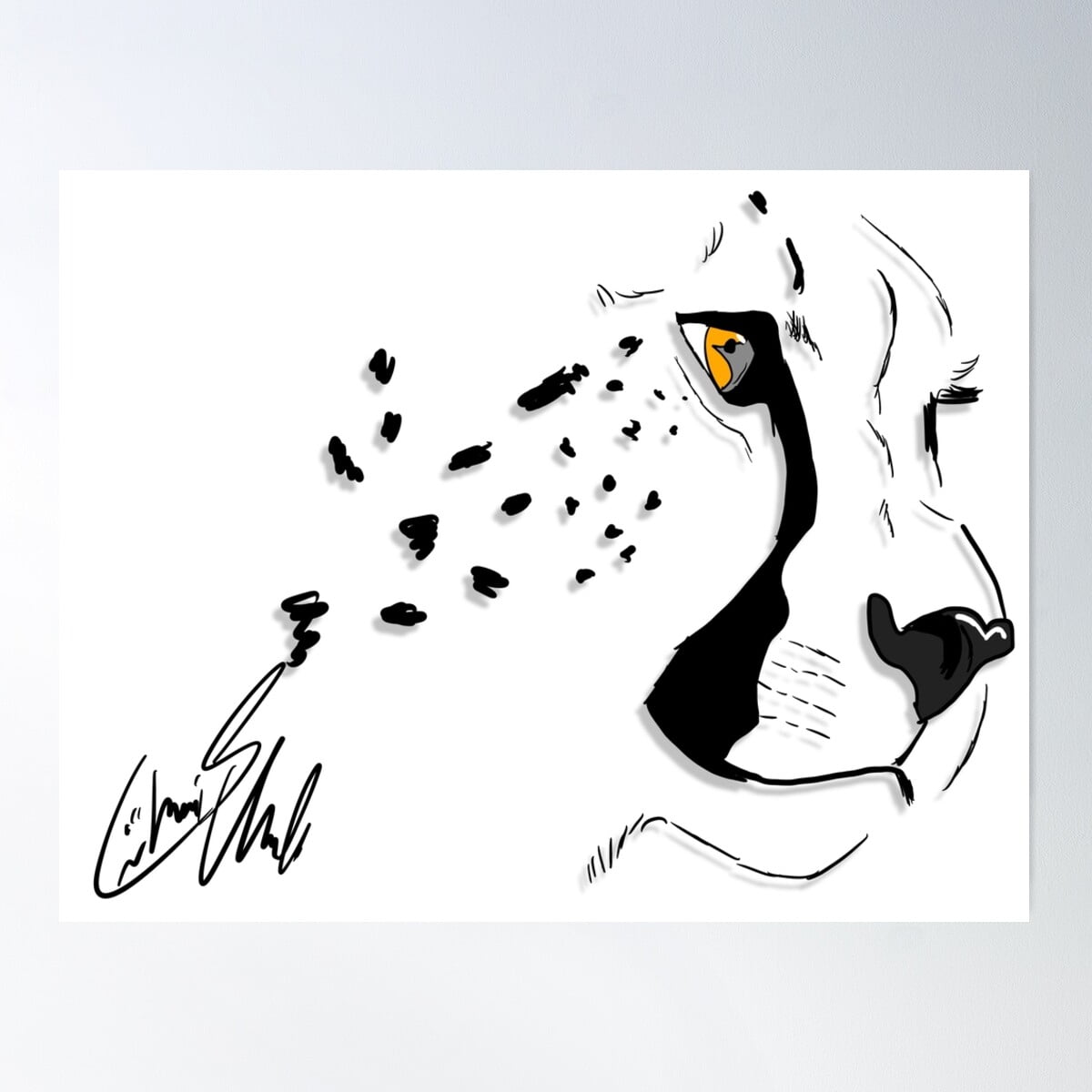 Cheetah Face Poster Wall Art, Modern Wall Decor For Living Room Bedroom ...