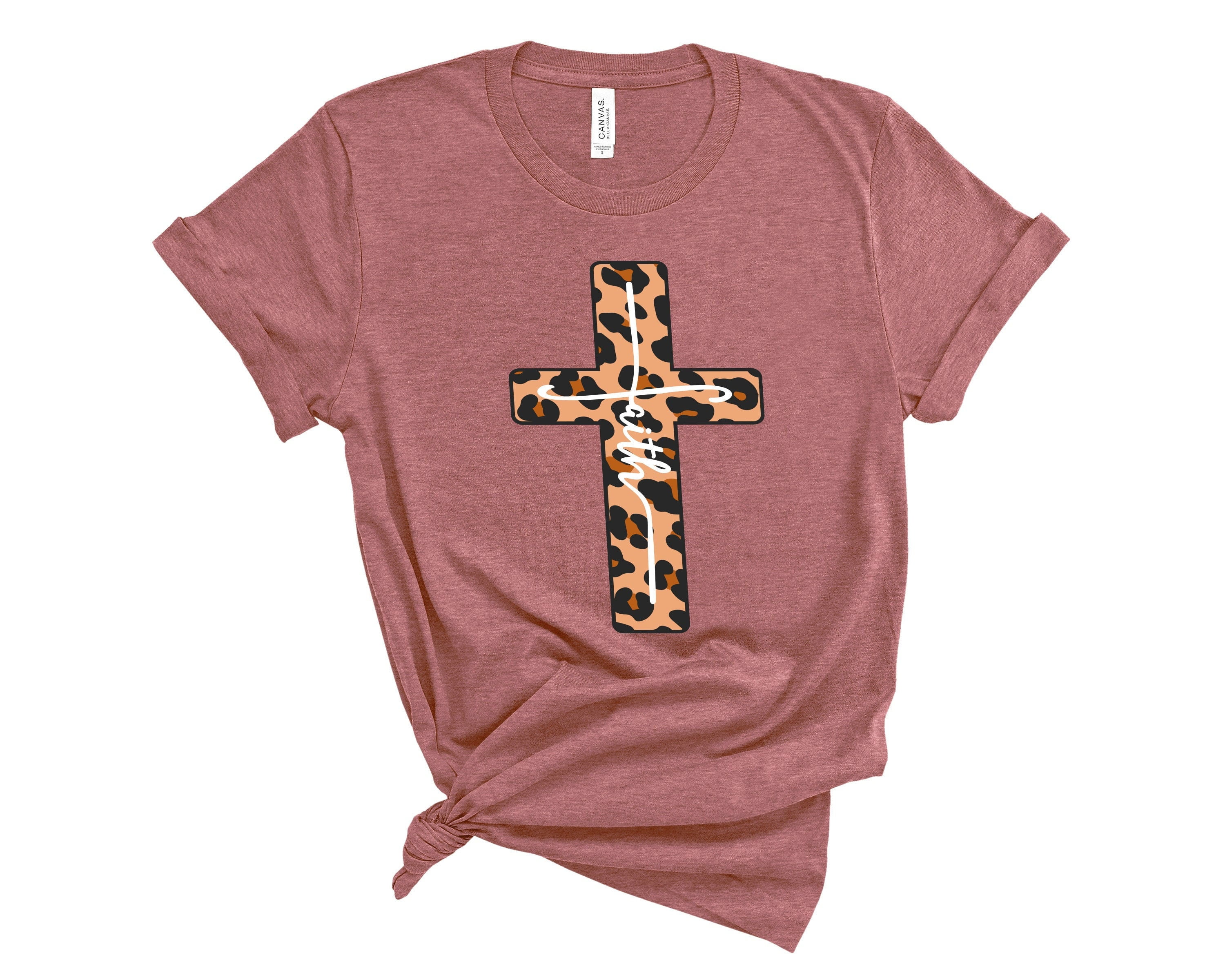 Cheetah Faith Cross Shirt, Faith Cross Shirt, Christian Gift, Faith ...