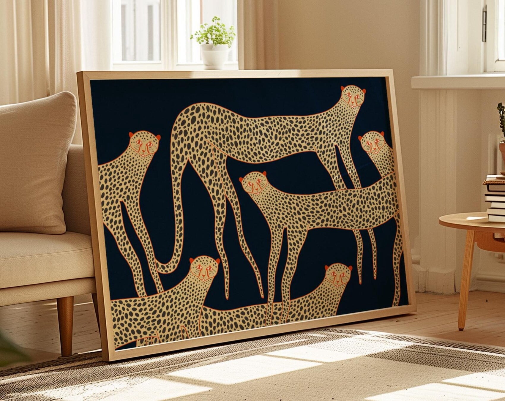 Cheetah Family Art Print, Home Decor, Wall Decoration, Gift For Kitchen ...