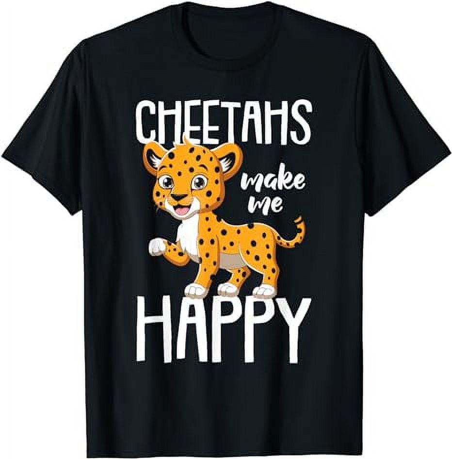 Cheetah Funny Cheetahs Make Me Happy Kids T-Shirt - Walmart.com