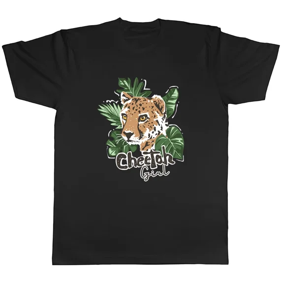 Cheetah Girl Tropical Jungle Leaves Unisex T-Shirt, S-5XL - Walmart.com