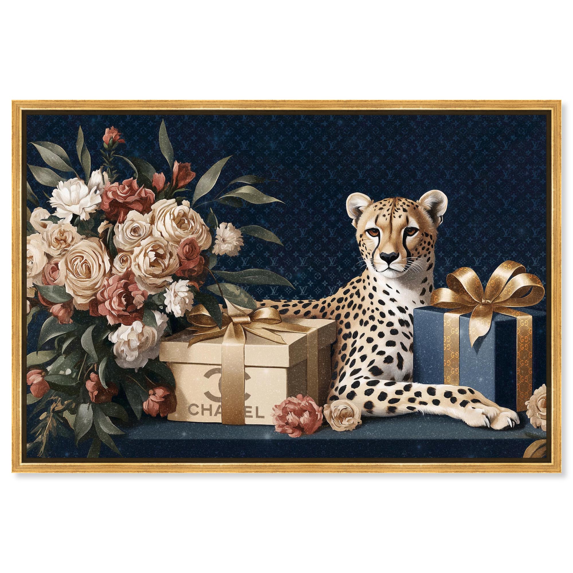 Cheetah Glam Gift Boxes Canvas Fashion Art Felines by Art Remedy, Gold ...