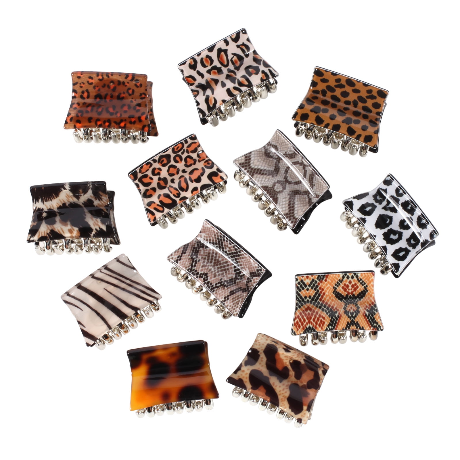 Cheetah Hair Claw Clips Set for Women, Girls, 1.57" Small Tortoise ...