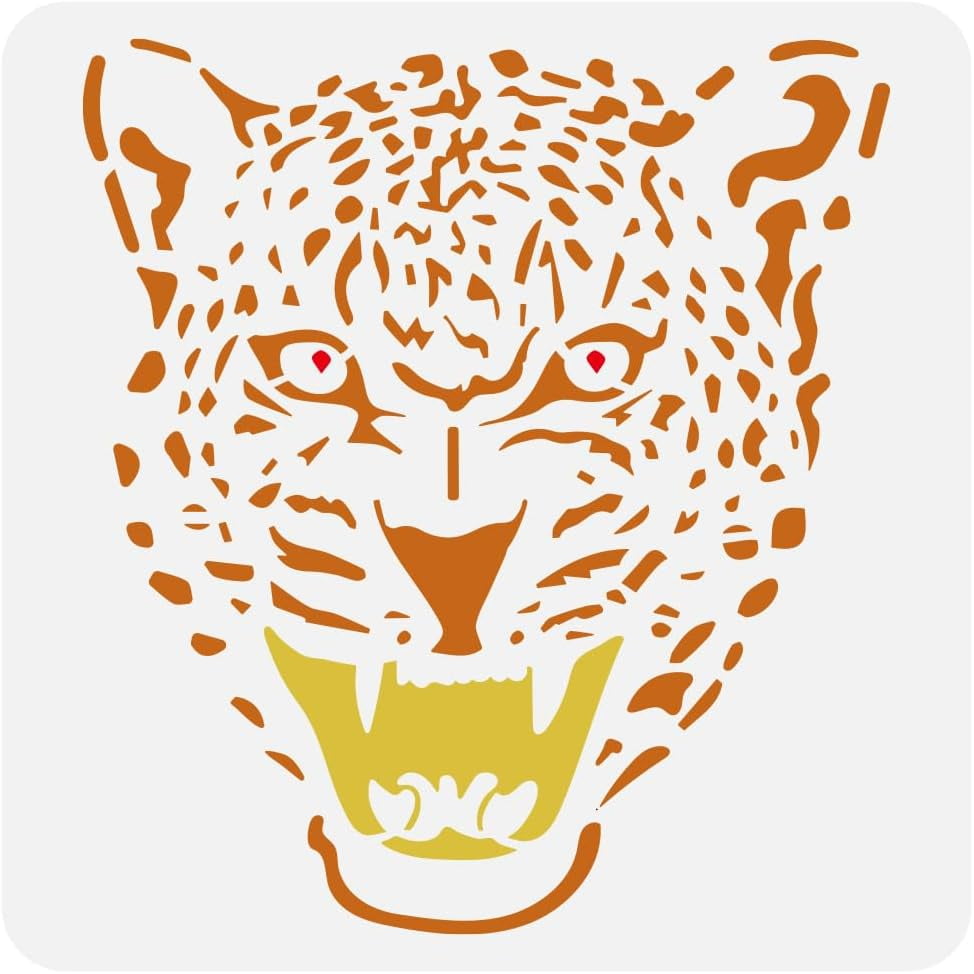 Cheetah Head Painting Stencil 11.8x11.8 inch Reusable Cheetah Template ...