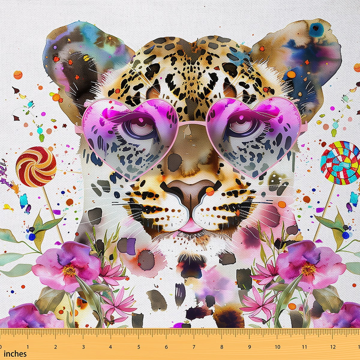 Cheetah Leopard Decorative Fabric ,Kawaii Cartoon Indoor Outdoor Fabric ...