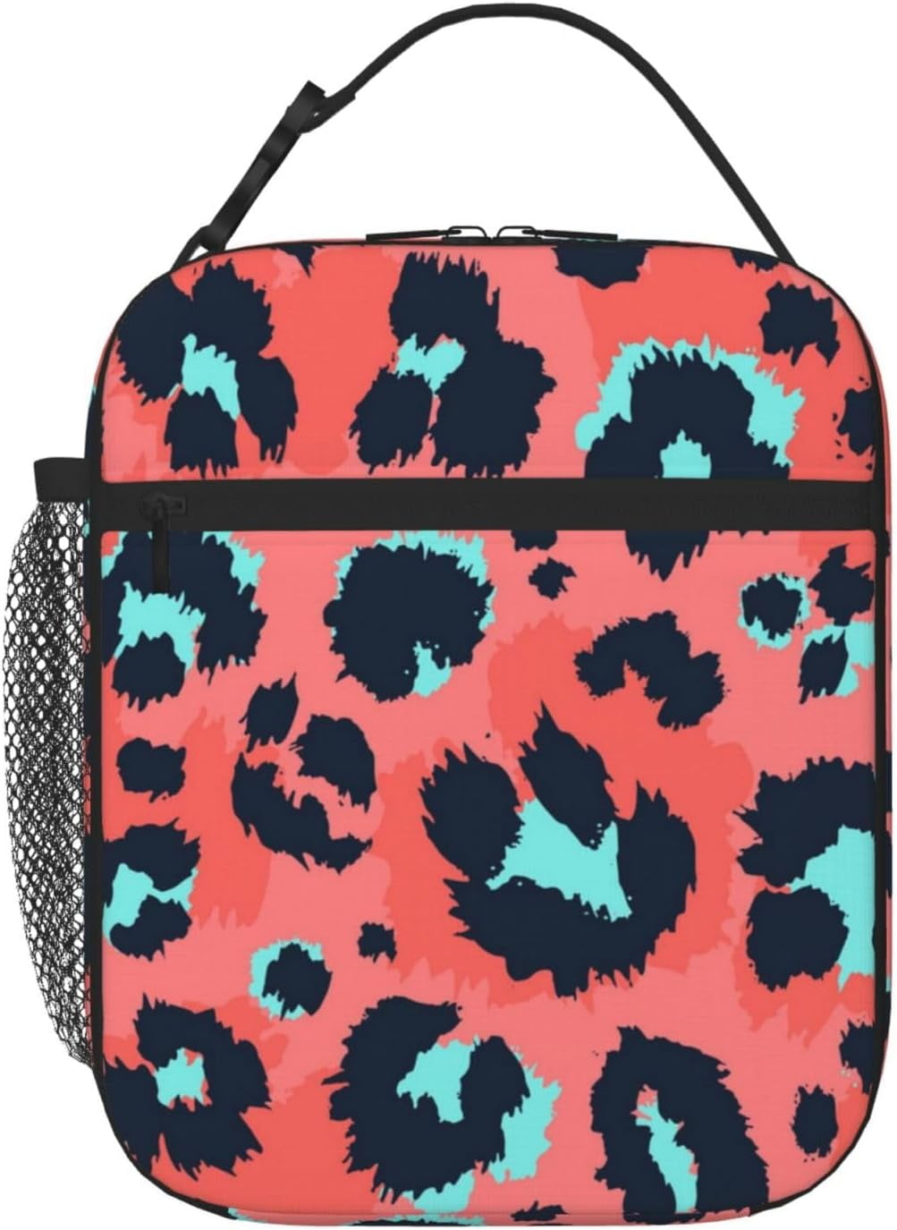 Cheetah Leopard Print Floral Lunch Bag For Men Women Insulated Lunch ...
