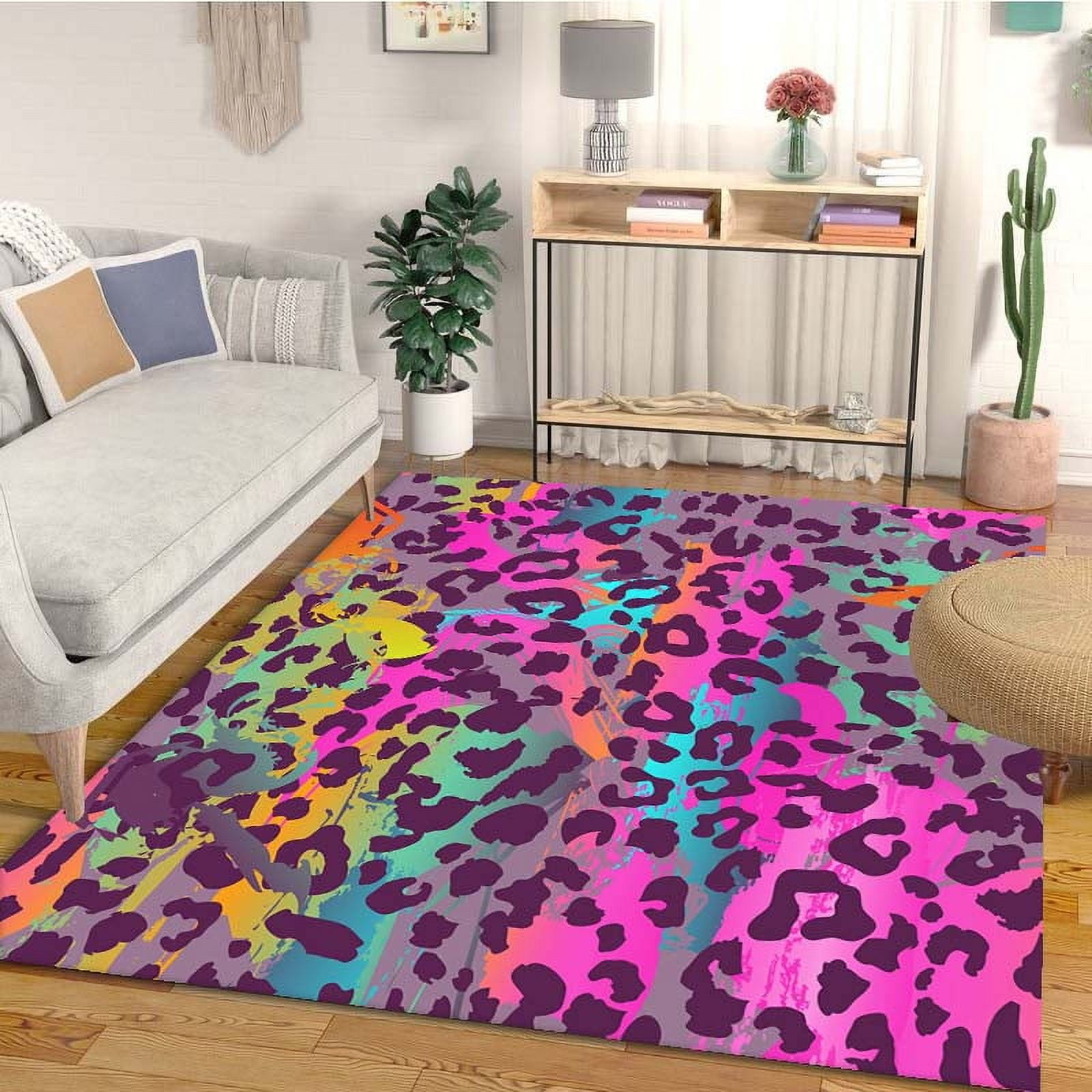 Cheetah Leopard Print Pattern Area Rugs for Living Room Bedroom ration ...